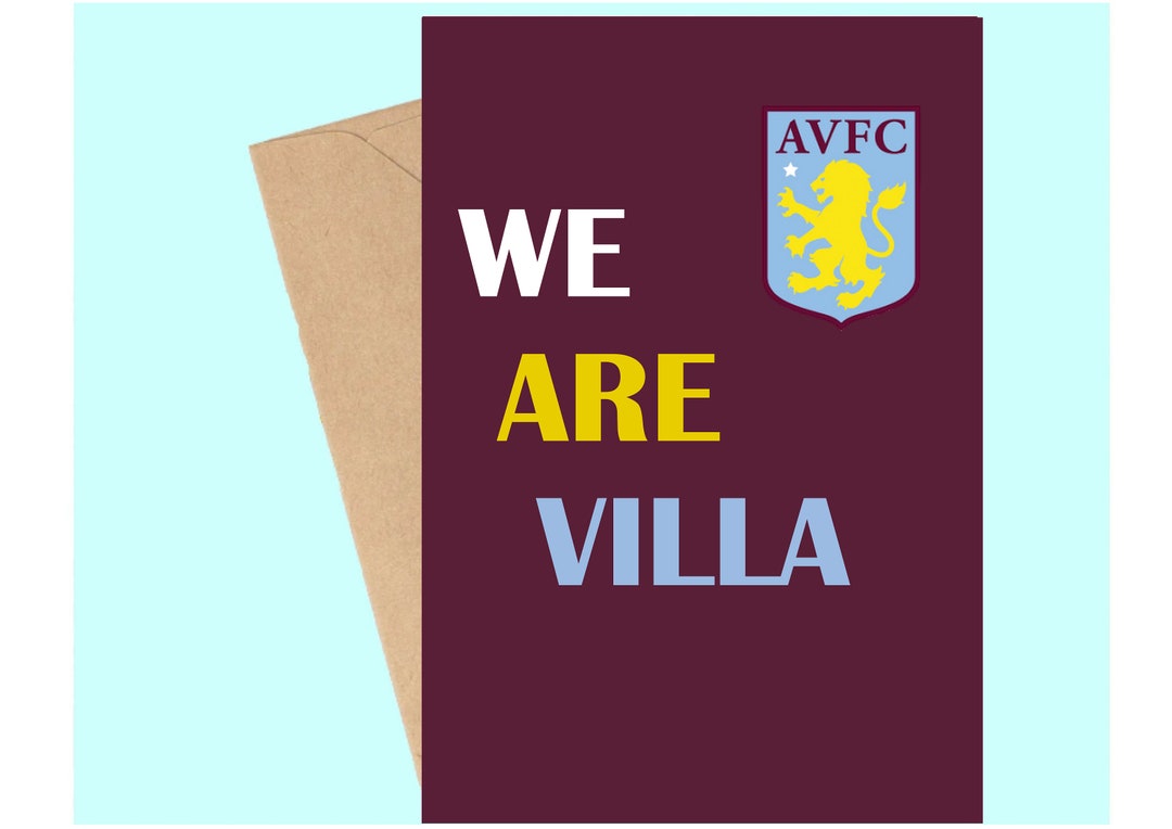Aston Villa Villans AVFC Football Birthday Card for Son Birthday Card ...