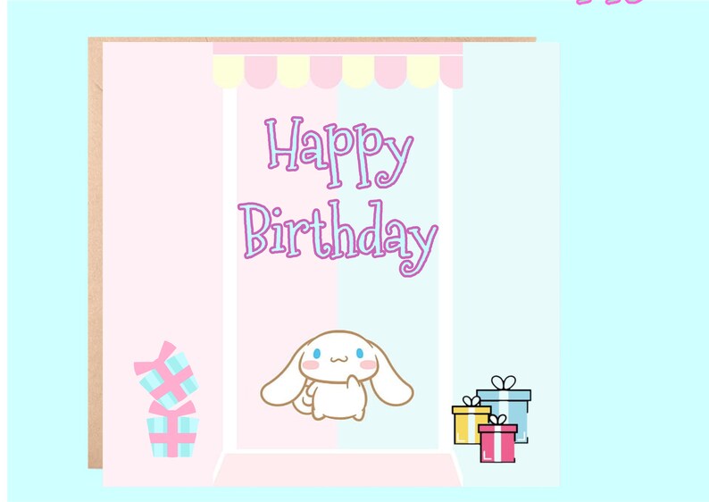 Cinnamoroll Birthday Card Cinnamoroll and Friends Birthday Card ...