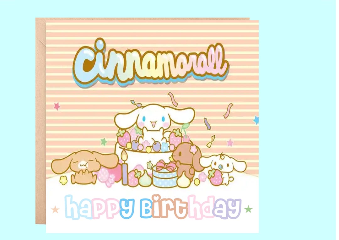 Cinnamoroll Birthday Card Cinnamoroll and Friends Birthday Card ...