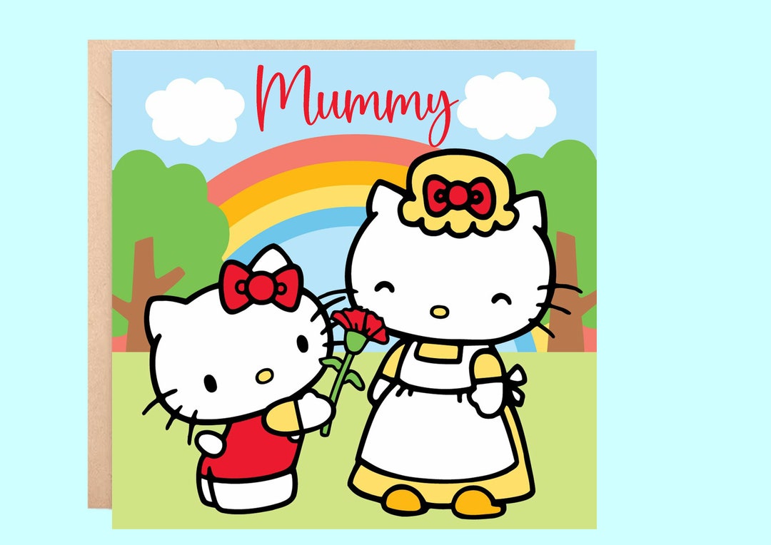 Hello Kitty Mother's Day Card Hello Kitty Cute Kawaii Card for Mum ...