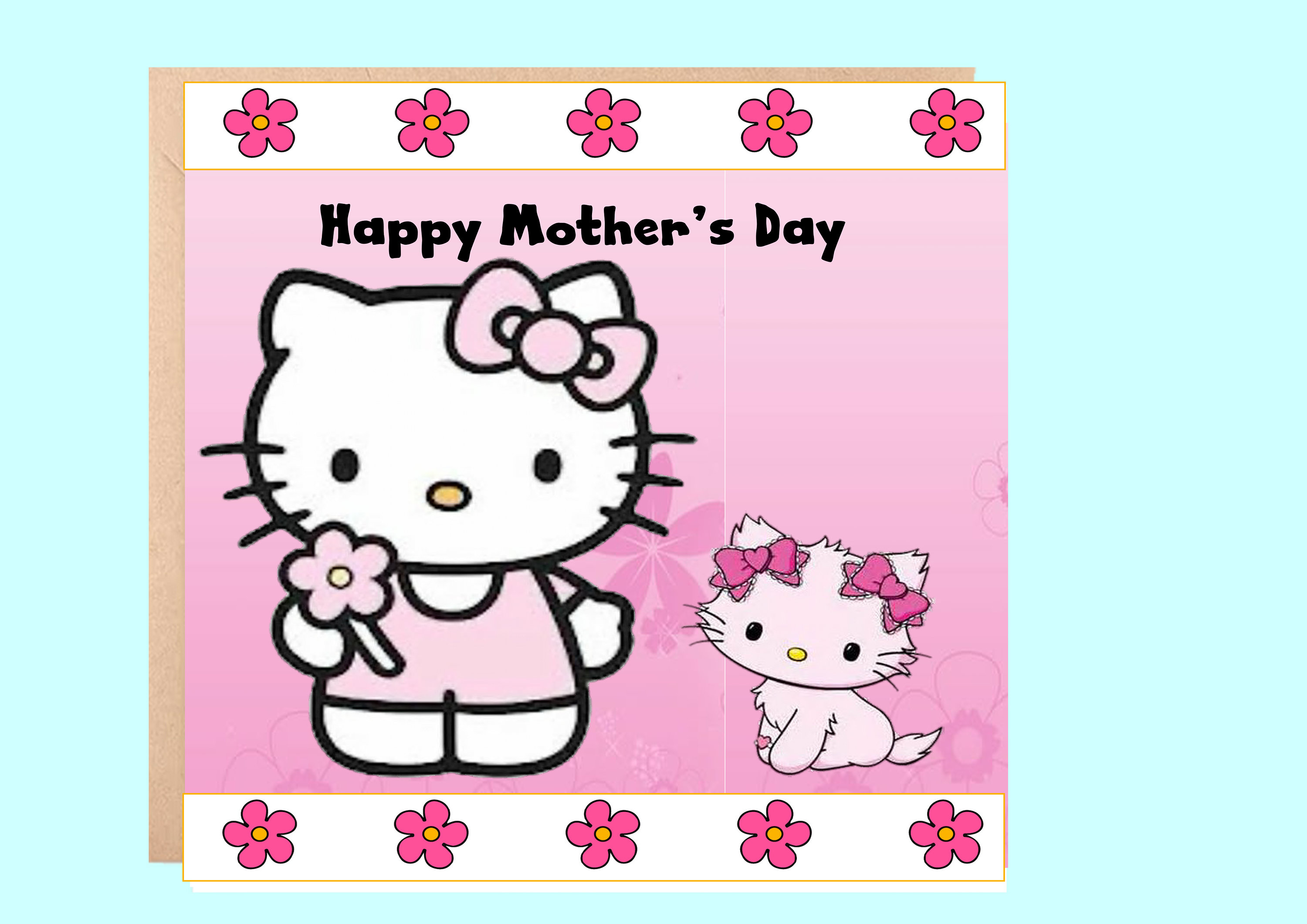 Hello Kitty Mother's Day Card Hello Kitty Cute Kawaii Card for Mum ...