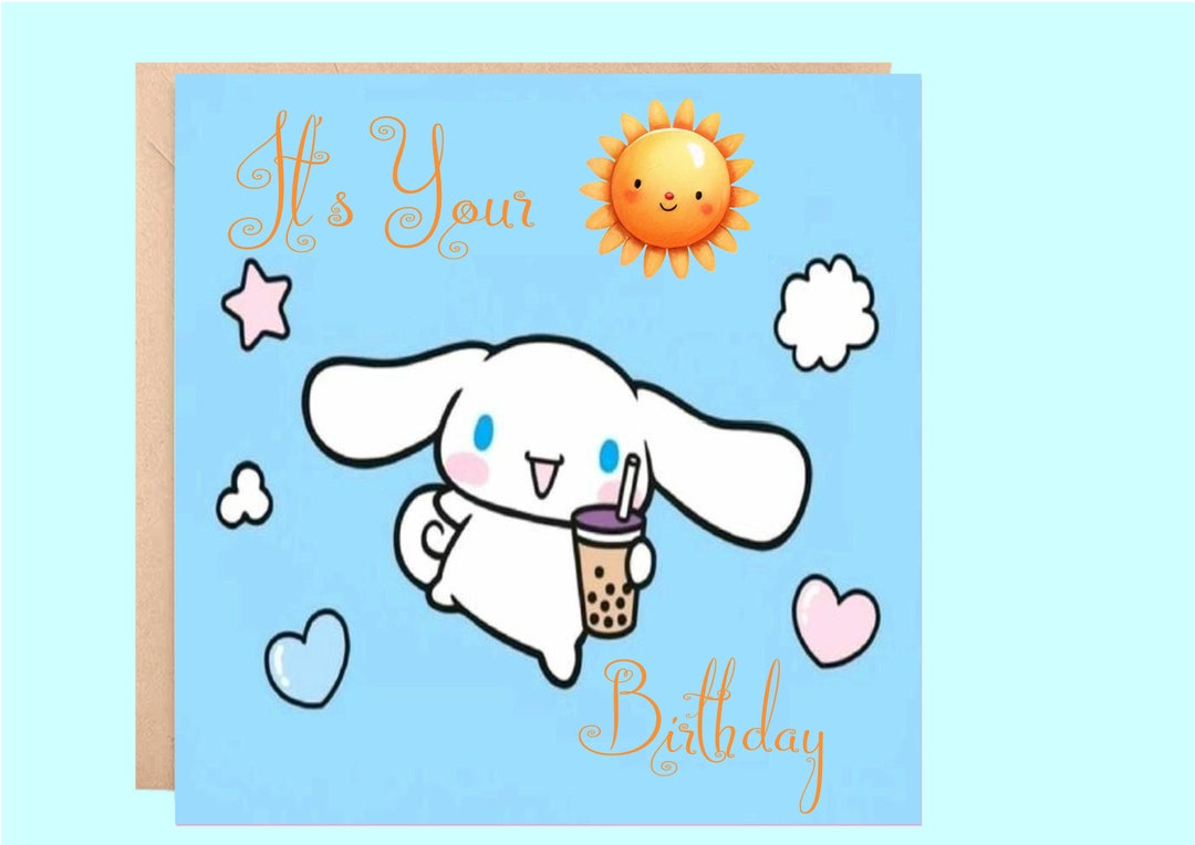 Cinnamoroll Birthday Card Cinnamoroll and Friends Birthday Card ...