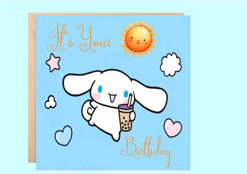 Cinnamoroll Birthday Card Cinnamoroll and Friends Birthday Card ...