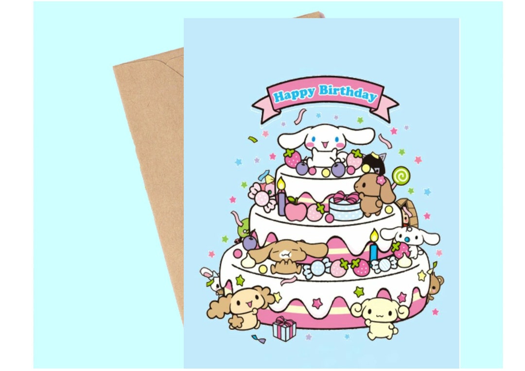 Cinnamoroll Birthday Card Cinnamoroll and Friends Birthday Card ...