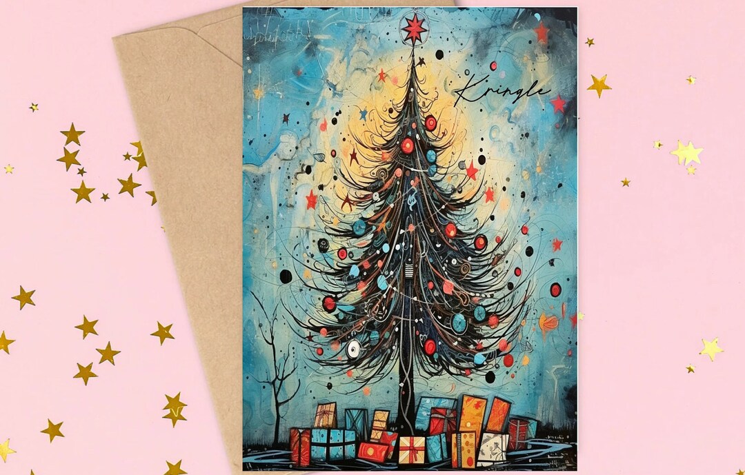 Gorgeous Rustic Magical Christmas Tree Traditional Christmas Card ...
