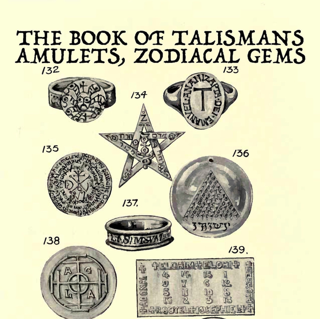 TALISMANS, AMULETS & Zodiacal Gems, 1922 Vintage Book, Different ...