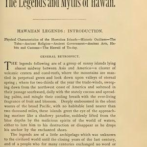 HAWAII MYTHS LEGENDS - the Myths and Legends of Hawaii, Vintage Book (1888), Hawaiian Folklore ...