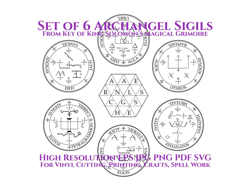 ARCHANGEL SIGILS King Solomon Magical Symbol, Vinyl, Cut, Cricut, Svg ...