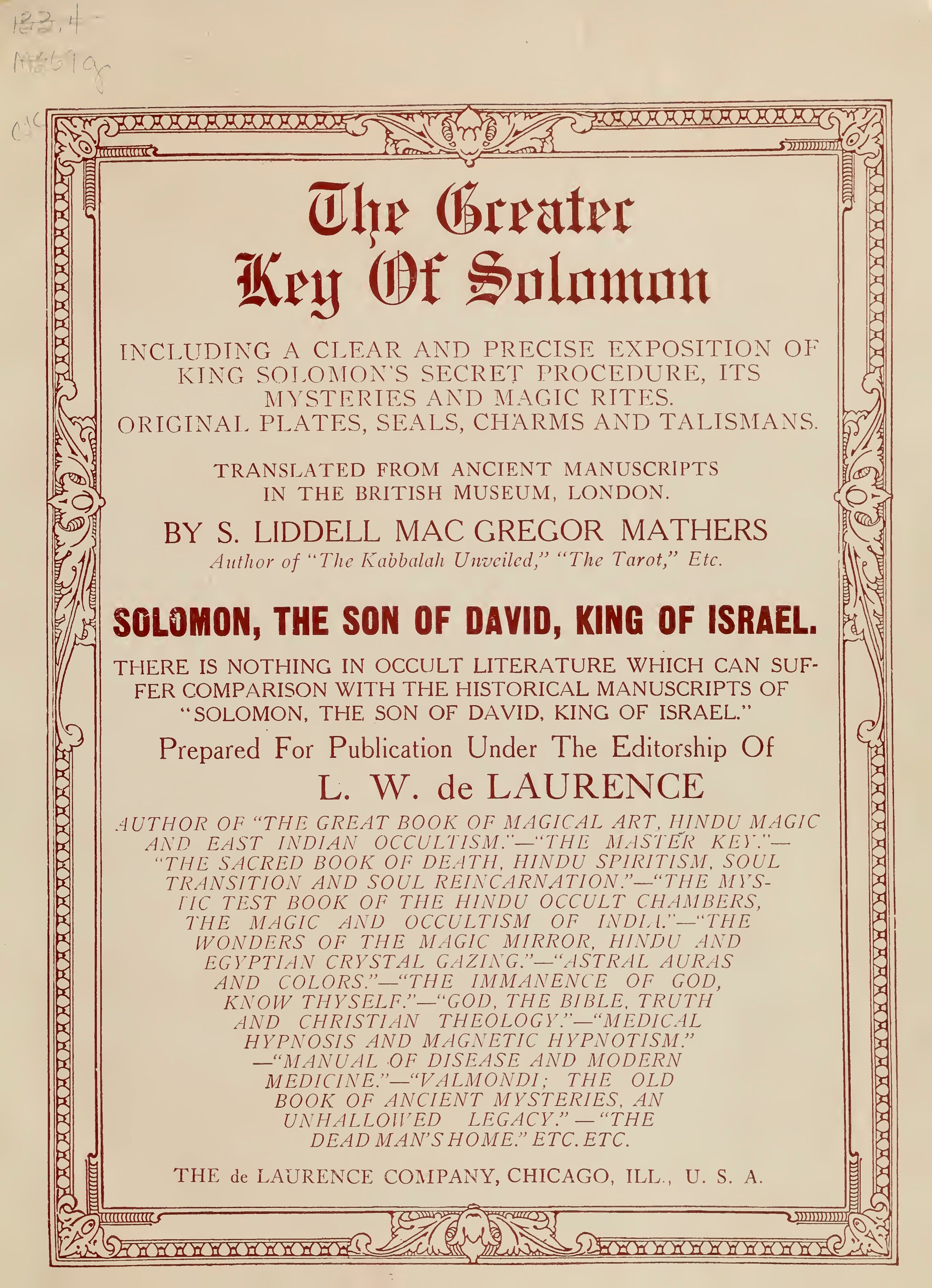 KEY OF SOLOMON Magical Grimoire King Solomon Solomon Ring - Etsy