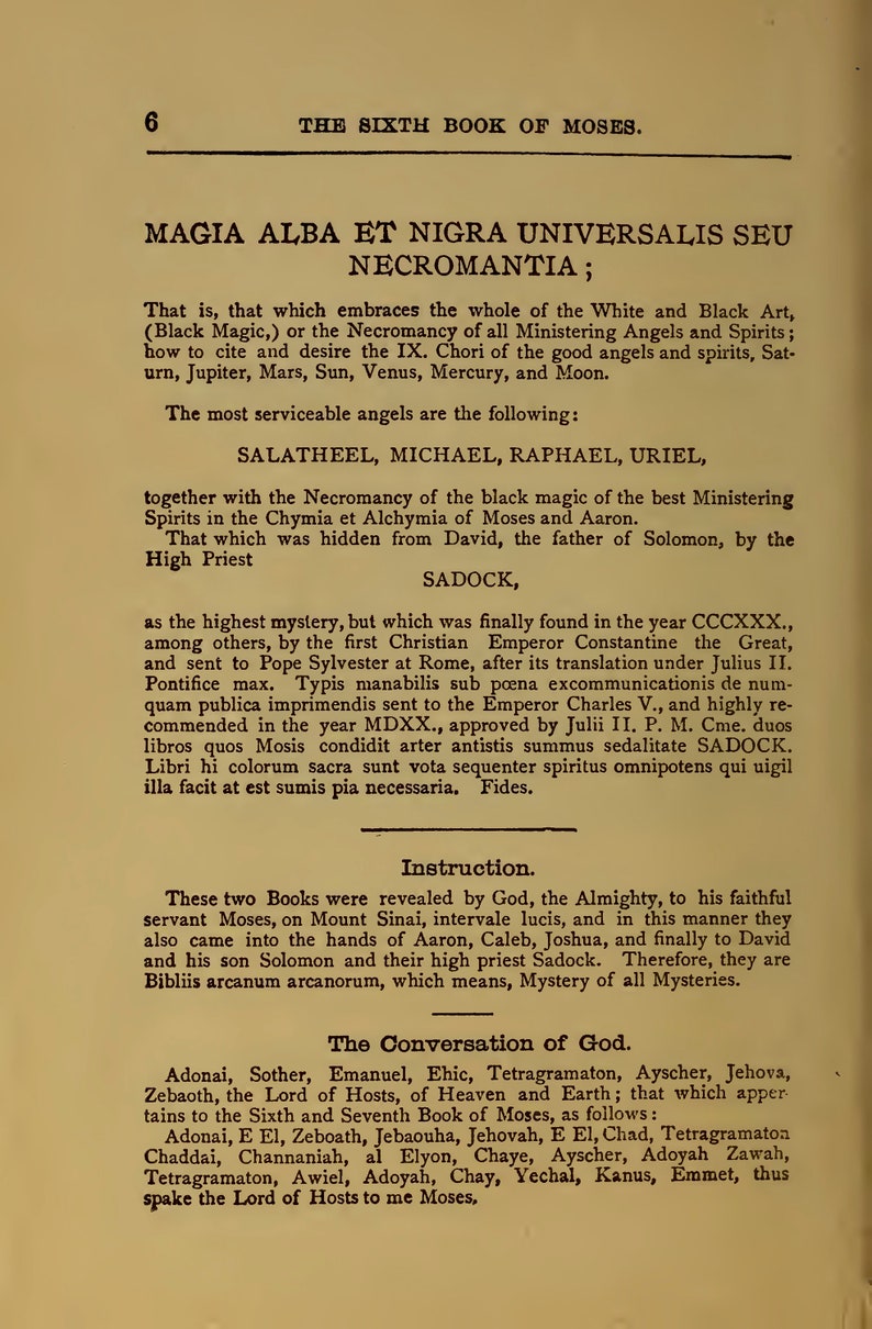 SIXTH & SEVENTH BOOK of Moses, Illustrated, Magical Seals, Sigils ...