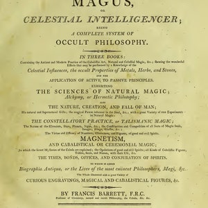 MAGUS CELESTIAL INTELLIGENCER: Francis Barrett (1801) - Grimoire, Alchemy, Astrology, Crystals ...