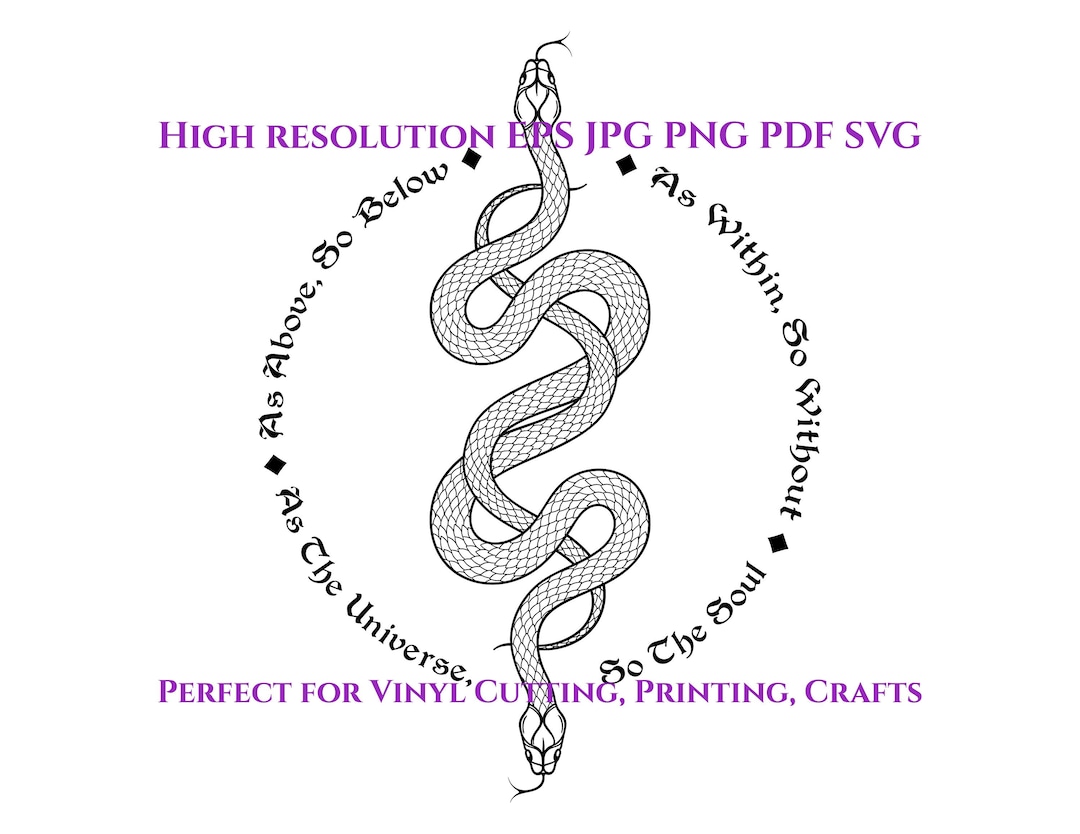 AS ABOVE & SERPENT Magic Symbol, Vinyl, Cut, Cricut, Svg, Pdf, Jpg, Png ...