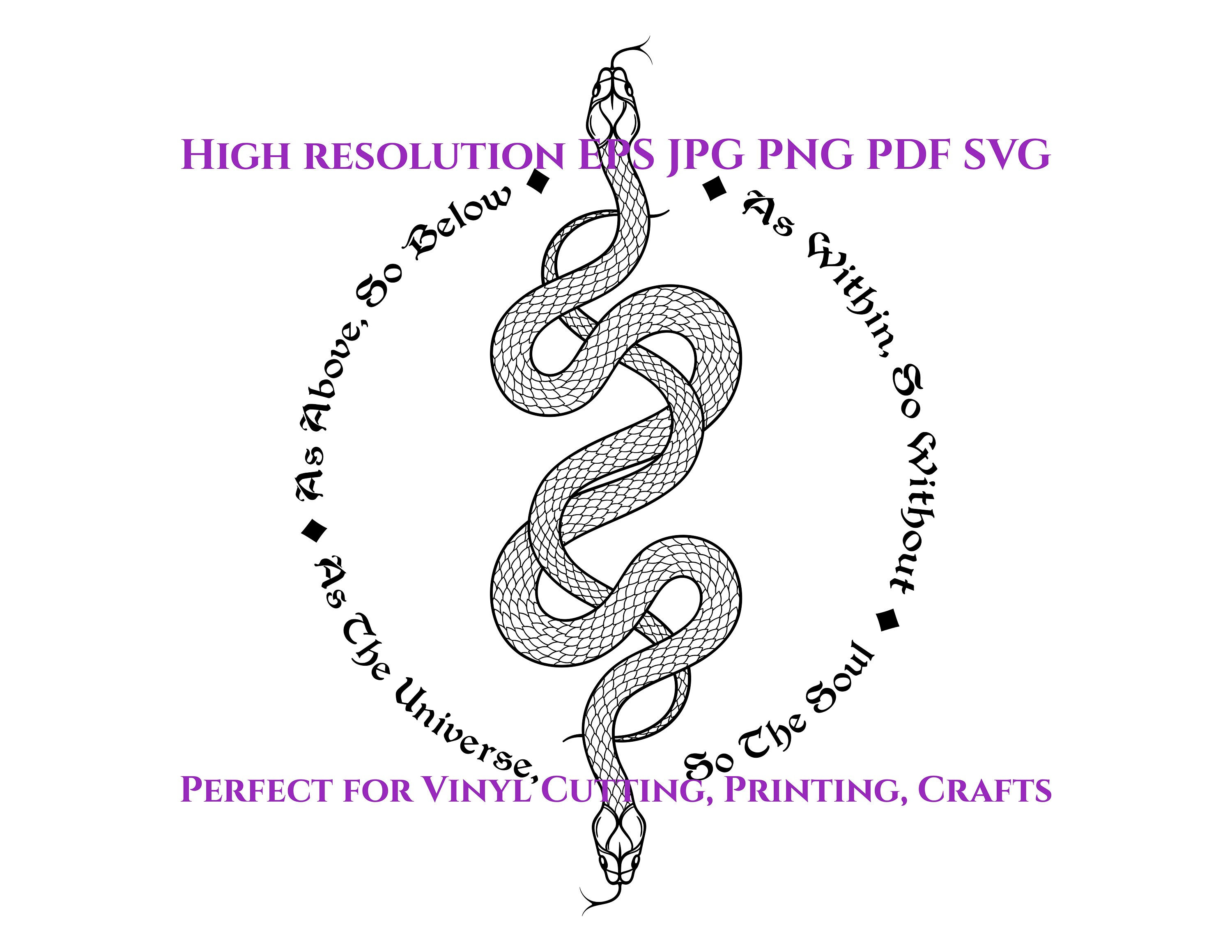 AS ABOVE & SERPENT Magic Symbol, Vinyl, Cut, Cricut, Svg, Pdf, Jpg, Png ...
