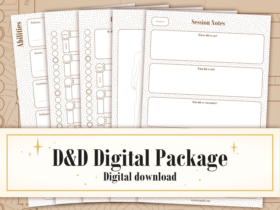 D&D Digital Package| Dnd Digital Tools | Printable Download for ...