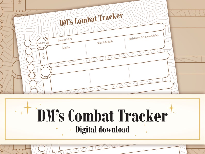 Dm's Combat Tracker Template D&D Digital Tools Printable Download for ...