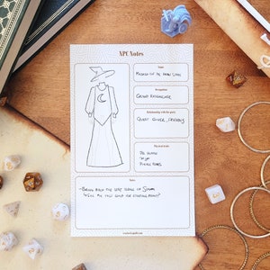 NPC Notes Template | D&D Digital Tools | Printable Download for ...
