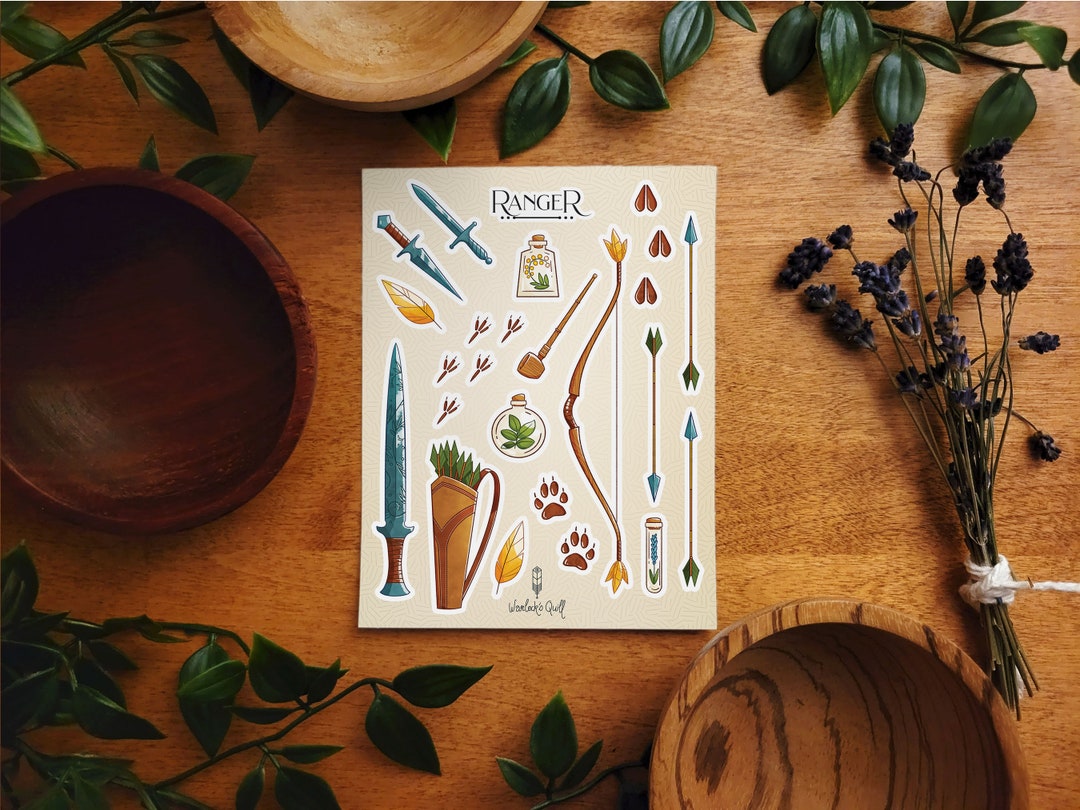 D&D Ranger Sticker Sheet | Dungeons and Dragons Stickers | 25 Stickers ...