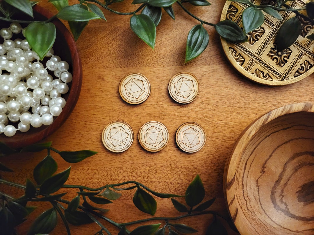 D&D Inspiration Tokens Dungeons and Dragons Tools 5 Wooden Tokens - Etsy