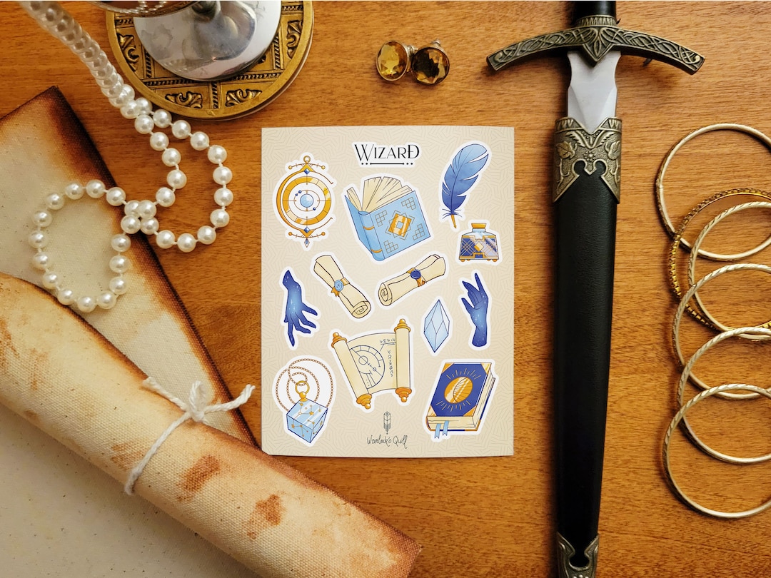 D&D Wizard Sticker Sheet | Dungeons and Dragons Stickers | 12 Stickers ...