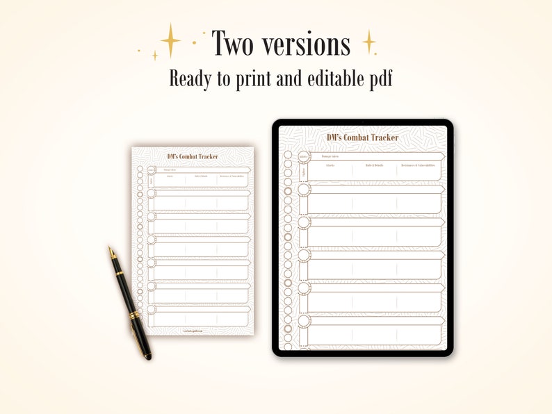 Dm's Combat Tracker Template D&D Digital Tools Printable Download for ...