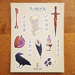 D&D Warlock Sticker Sheet | Dungeons and Dragons Stickers | 12 Stickers ...