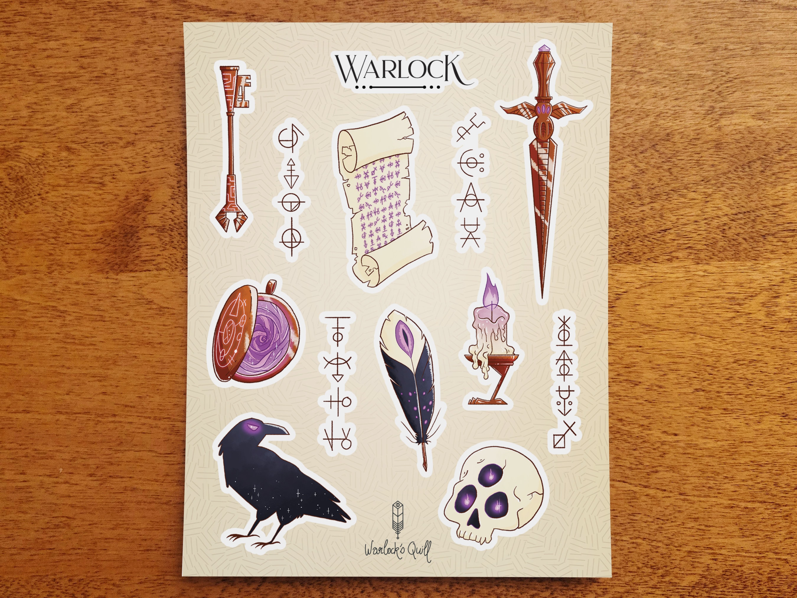 D&D Warlock Sticker Sheet | Dungeons and Dragons Stickers | 12 Stickers ...
