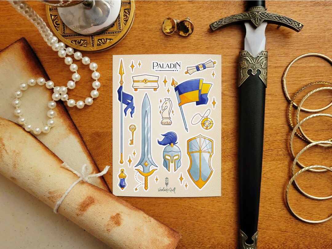 D&D Paladin Sticker Sheet | Dungeons and Dragons Stickers | 23 Stickers ...