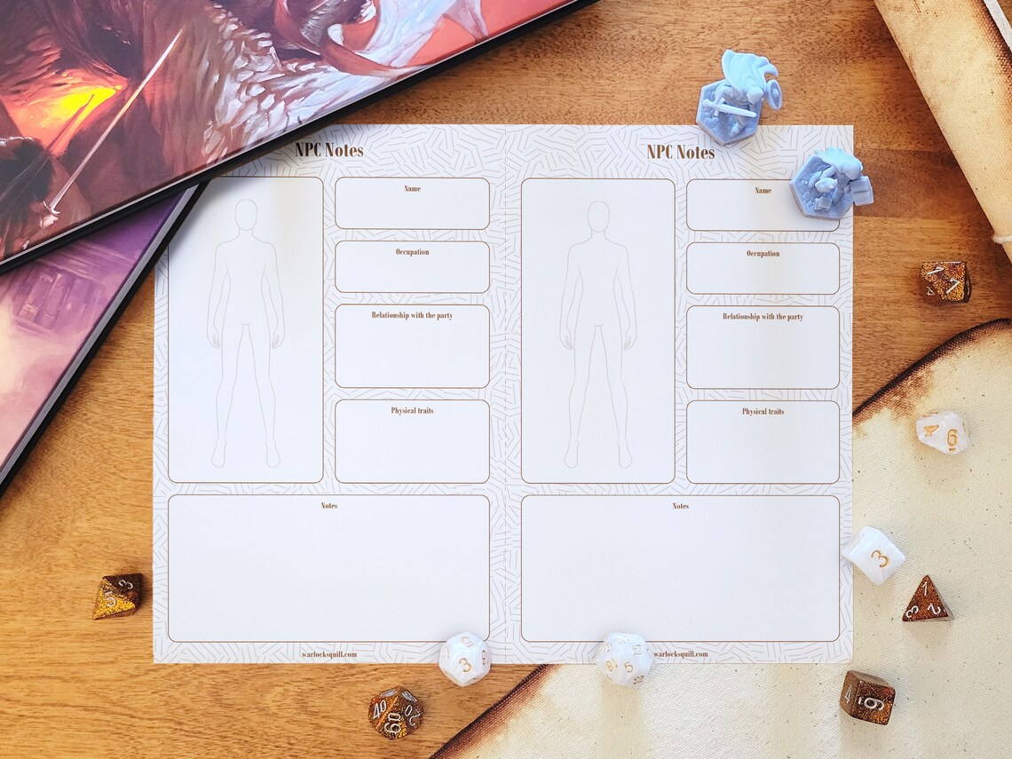 NPC Notes Template D&D Digital Tools Printable Download - Etsy Canada