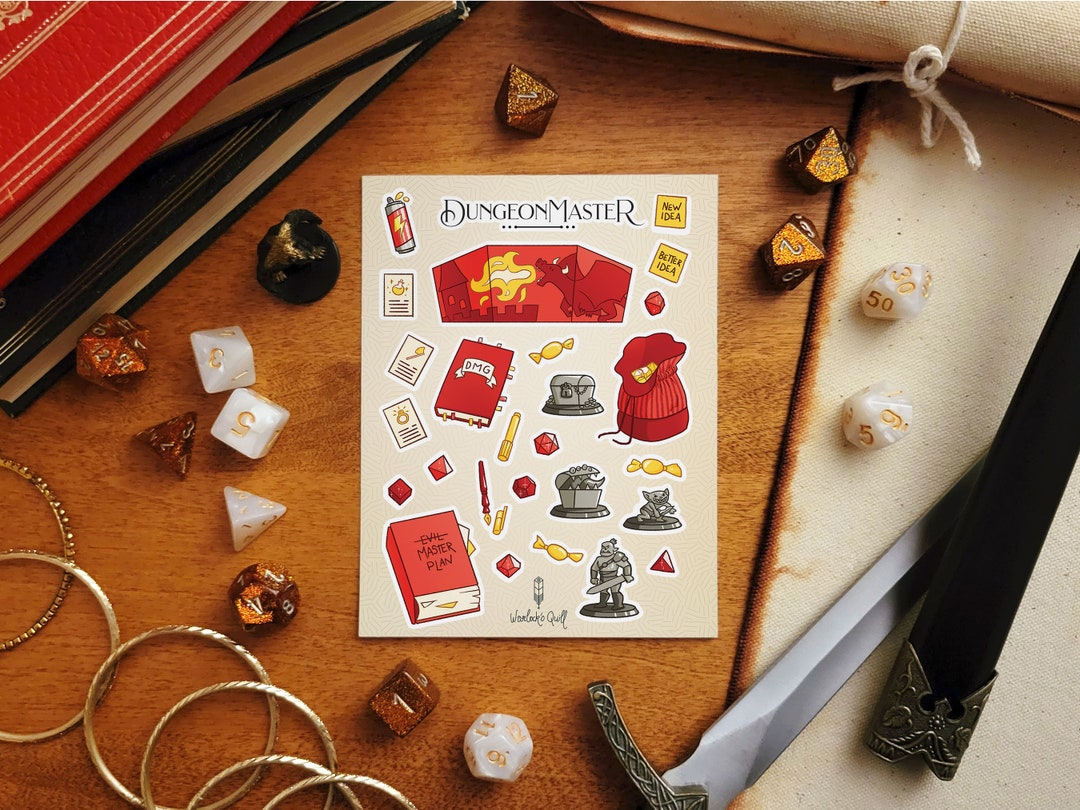 D&D DM Sticker Sheet | Red | Dungeons and Dragons Stickers | 26 ...