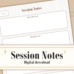 Session Summary / PDF / Dungeons and Dragons 5E - Etsy