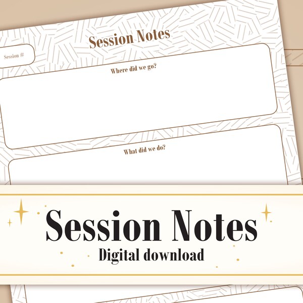 Dnd Players Notes Template - Etsy