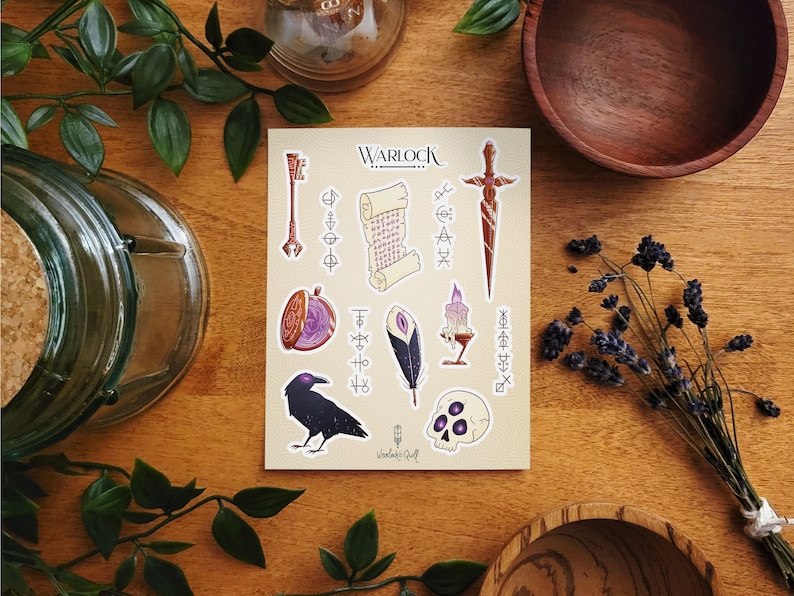 D&D Warlock Sticker Sheet | Dungeons and Dragons Stickers | 12 Stickers ...