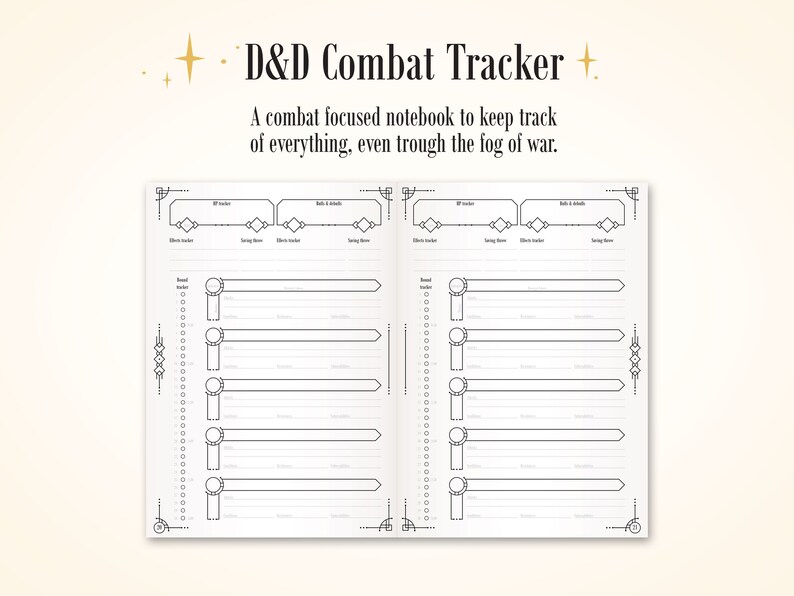 D&D Combat Tracker Dungeons and Dragons A5 Notebook 24 - Etsy Canada