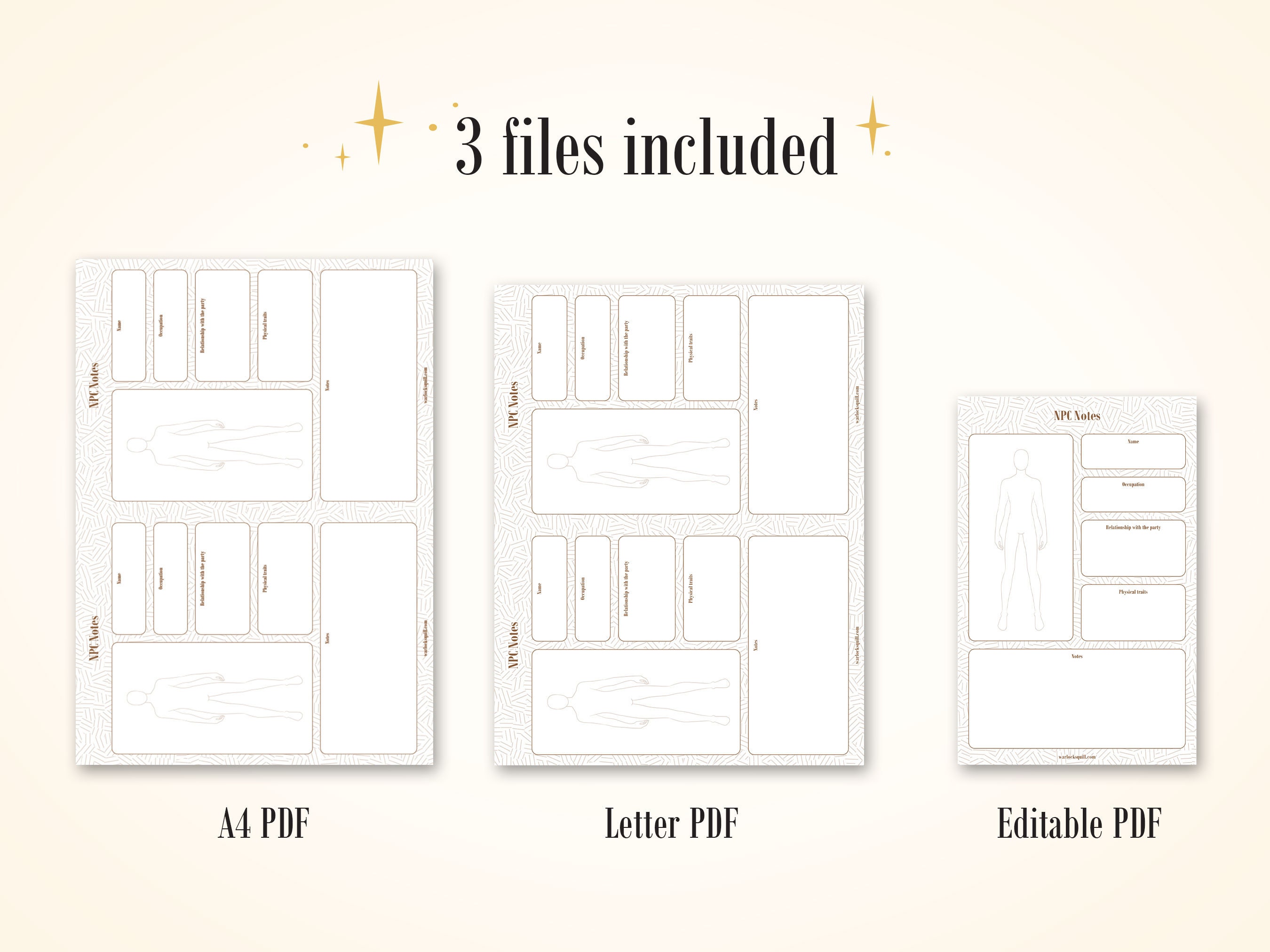 NPC Notes Template D&D Digital Tools Printable Download - Etsy Canada