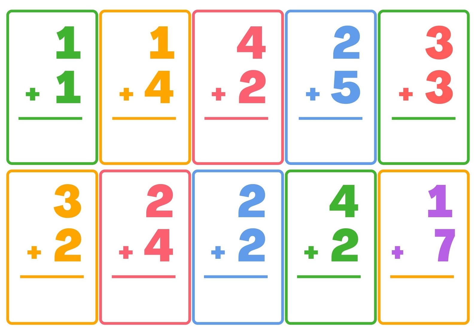 Flashcards, Addition Worksheets, Single Addition Sheets, Flashcard ...