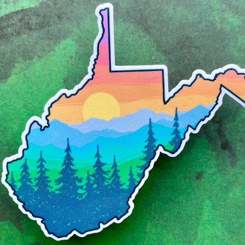 West Virginia Sticker for Laptop 3in WV Decal Car Smoky - Etsy