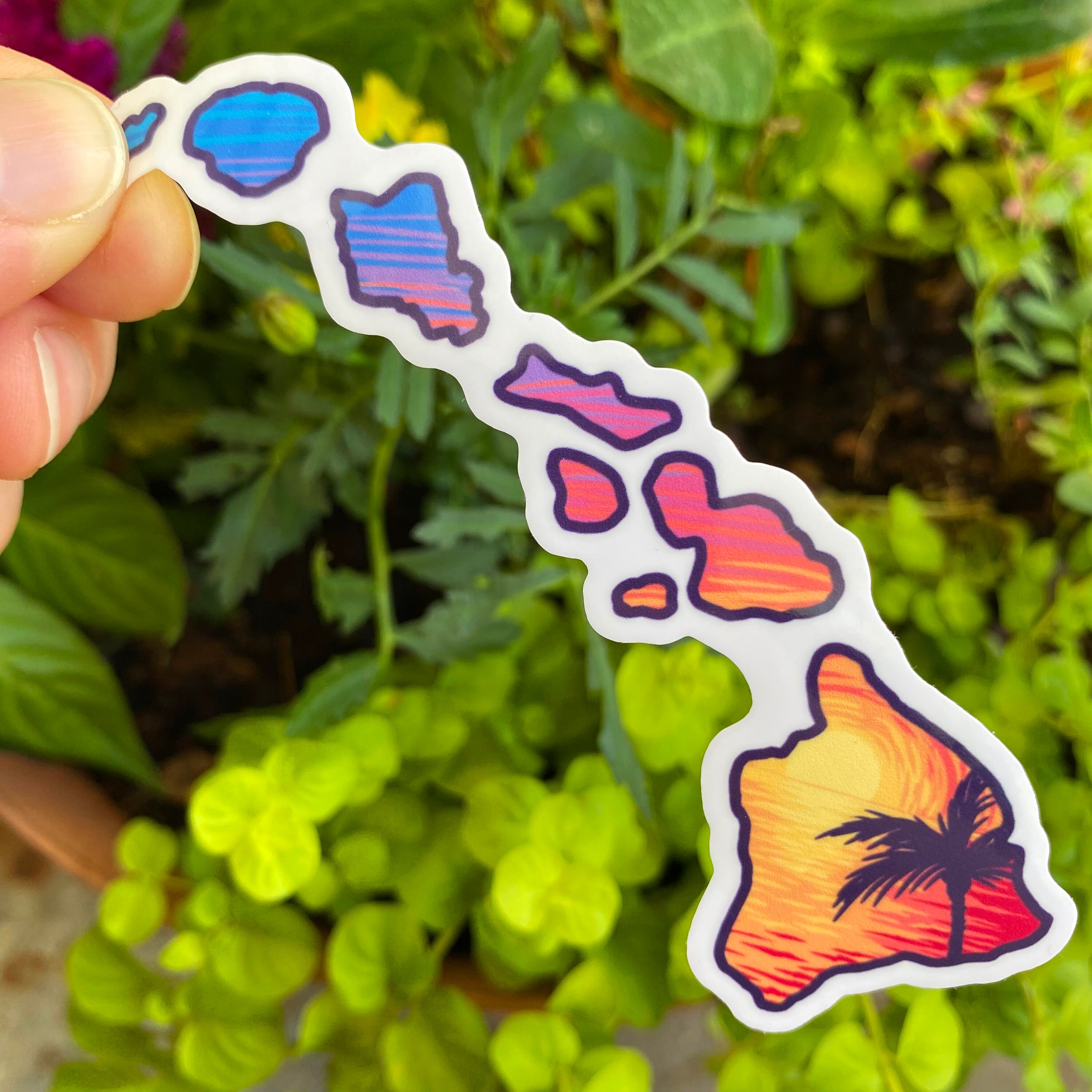 Hawaiian Islands Sticker Maui Beach Honolulu Beach Kauai - Etsy