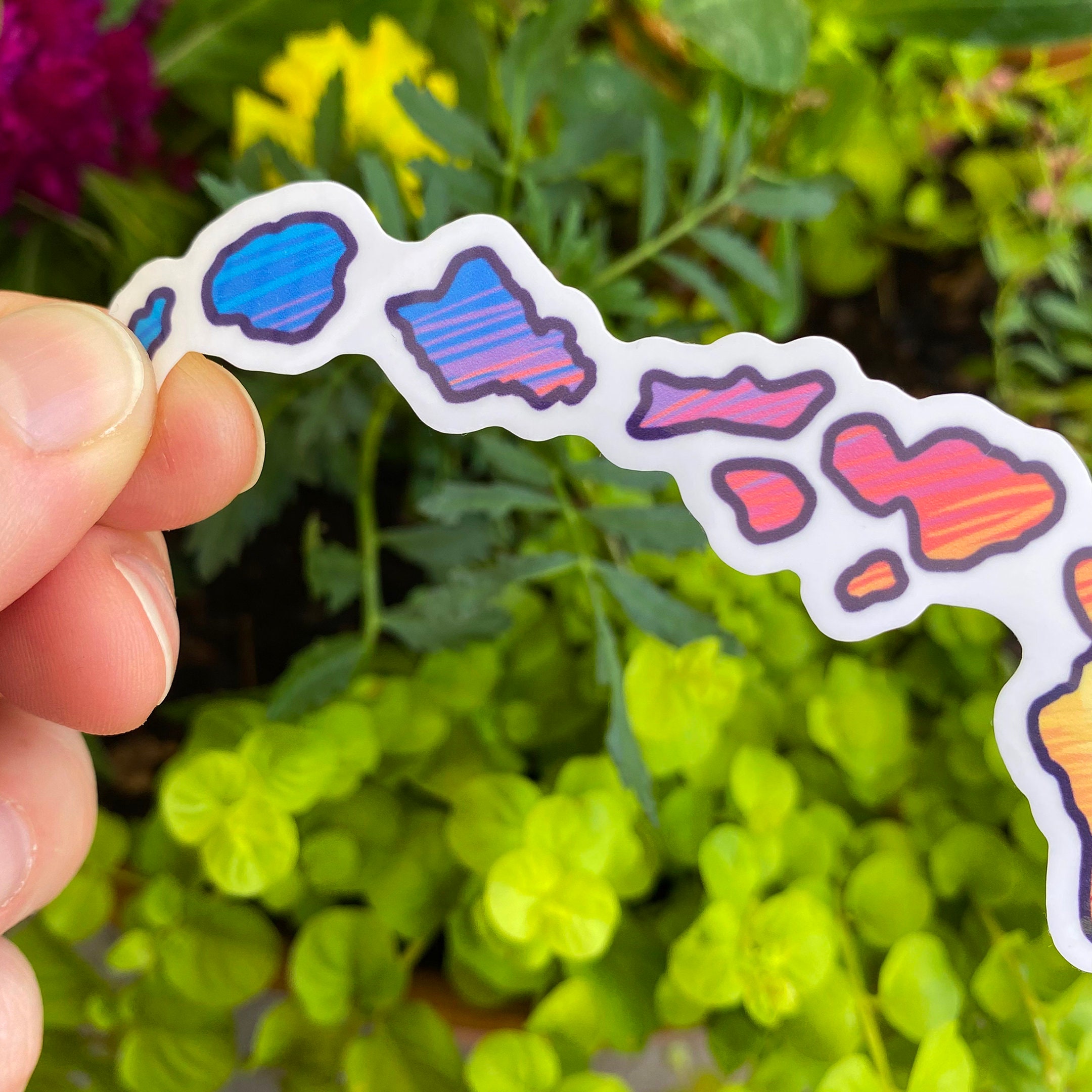 Hawaiian Islands Sticker, Maui Beach, Honolulu Beach, Kauai Sticker ...
