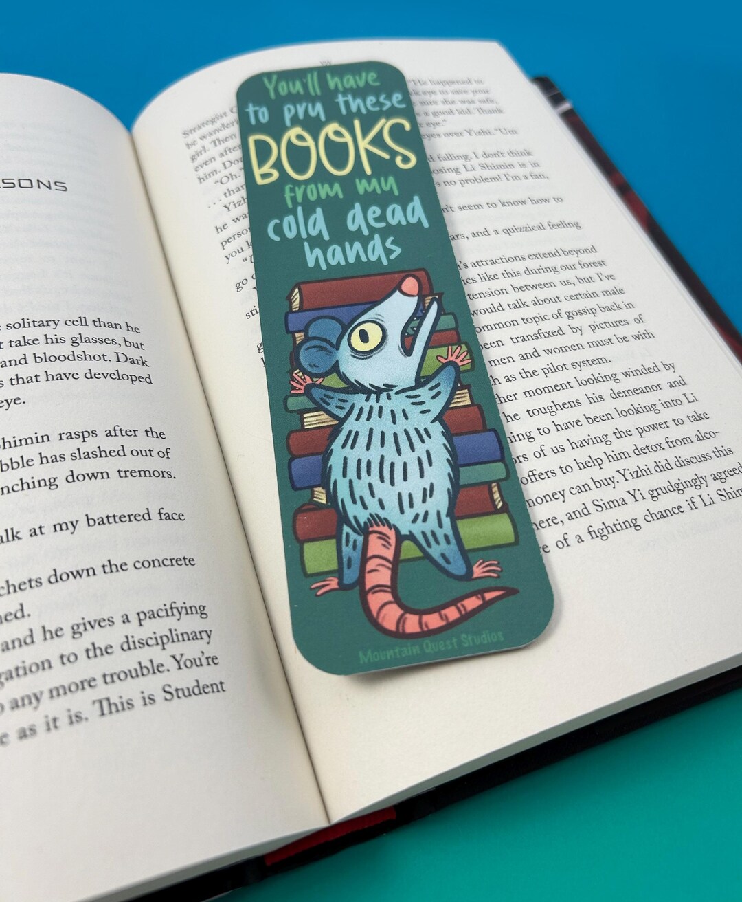 Reading Possum Bookmark, Opossum Book Mark, Cute Opossum Art, Possum ...