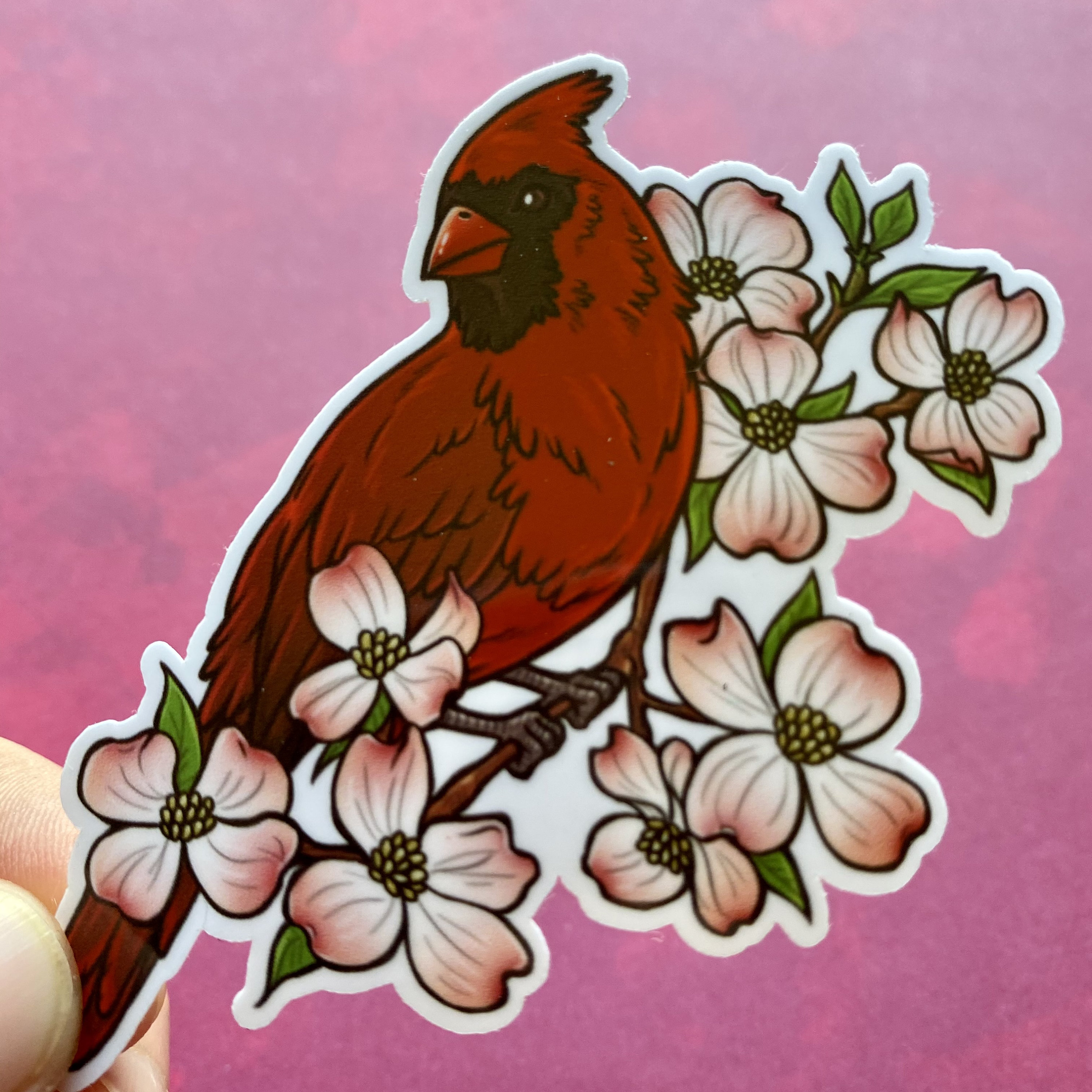 Cardinal Sticker for Laptop Dogwood Flower Sticker for - Etsy