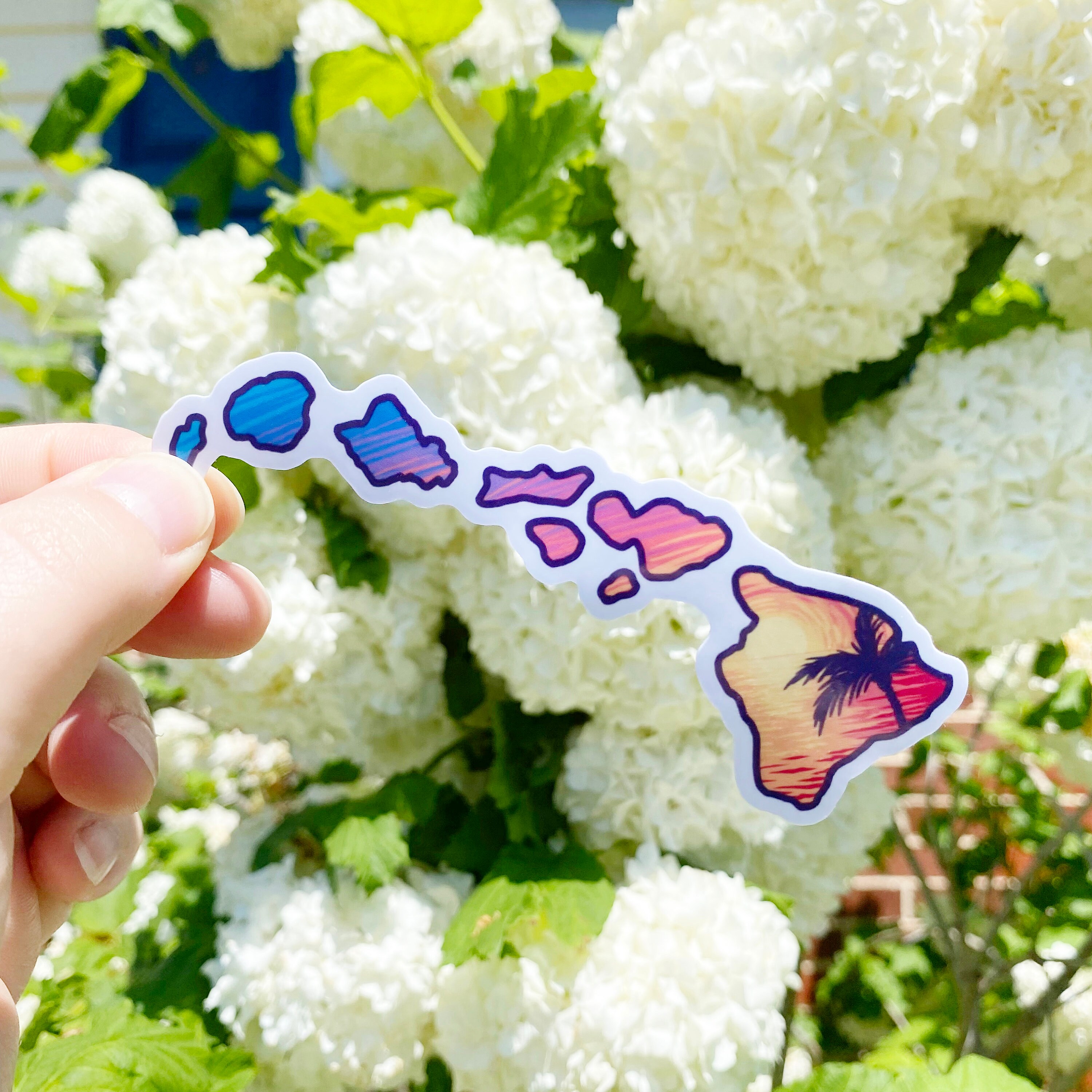 Hawaiian Islands Sticker Maui Beach Honolulu Beach Kauai | Etsy