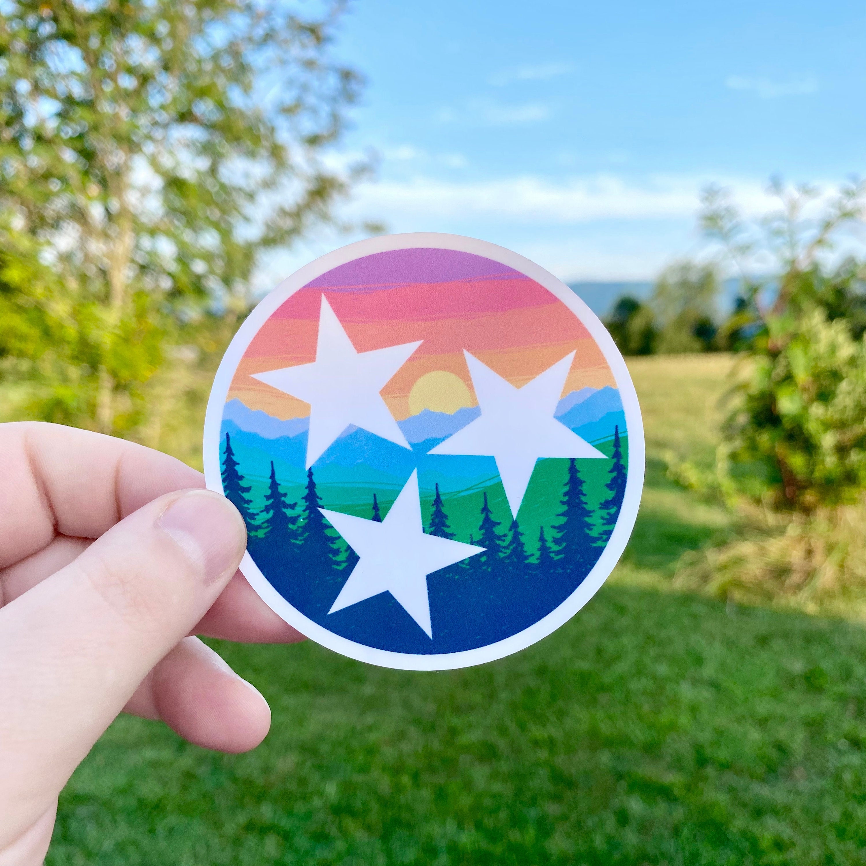 Tennessee Flag Sticker for Laptop TN Decal Car Tristar - Etsy