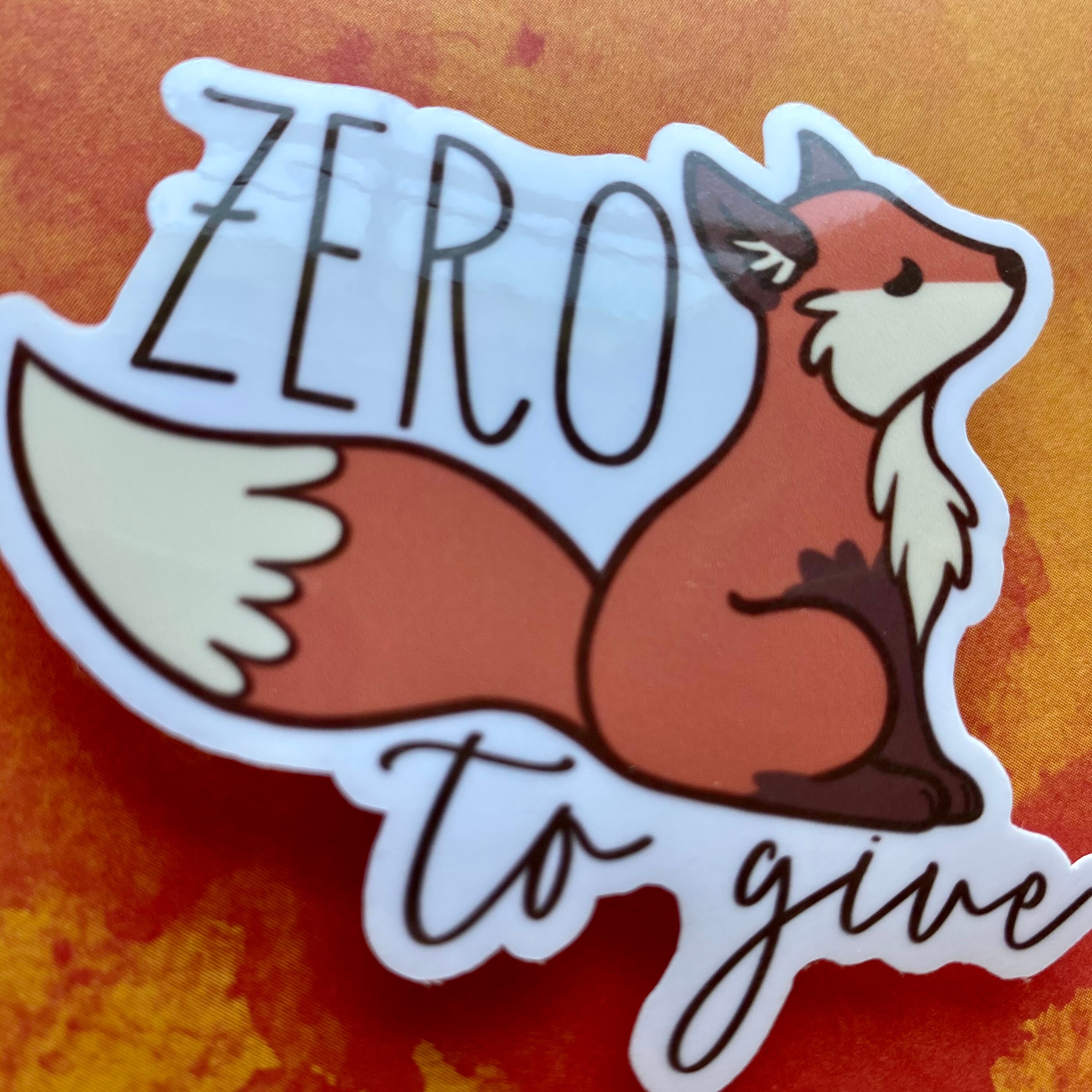 Zero Fox Given Sticker Fox Sticker for Water Bottle Fox - Etsy