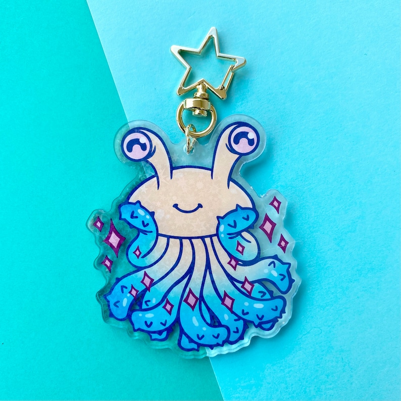 Flumph D&D Acrylic Keychain 3 Inch Key Chain Dnd Keychain - Etsy