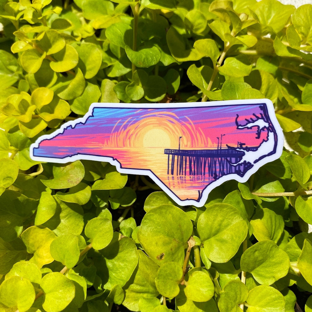 North Carolina State Sticker for Laptop, Outer Banks Sticker, NC State ...