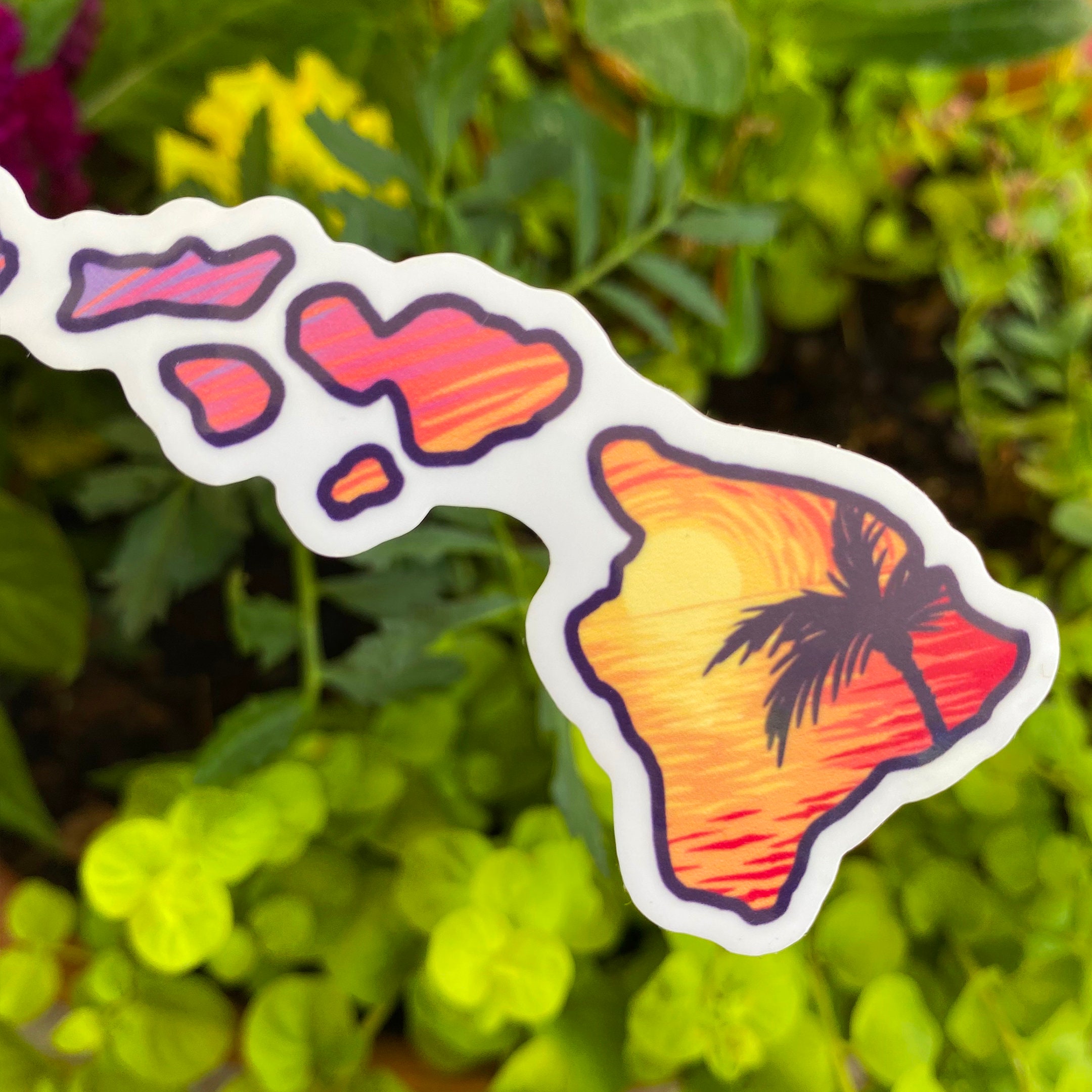 Hawaiian Islands Sticker Maui Beach Honolulu Beach Kauai - Etsy