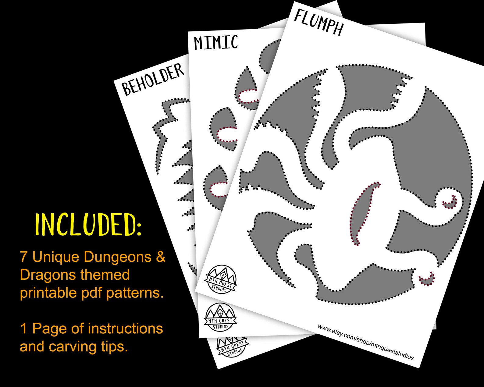 Dnd Pumpkin Carving Stencils Printable PDF Halloween Pumpkin - Etsy