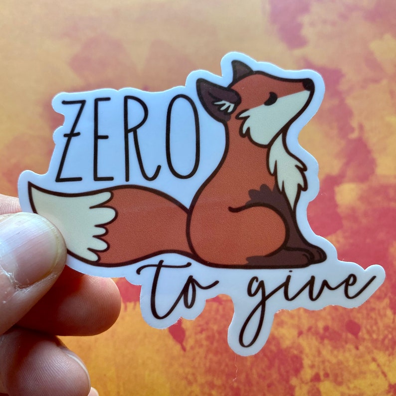 Zero Fox Given Sticker Fox Sticker for Water Bottle Fox - Etsy