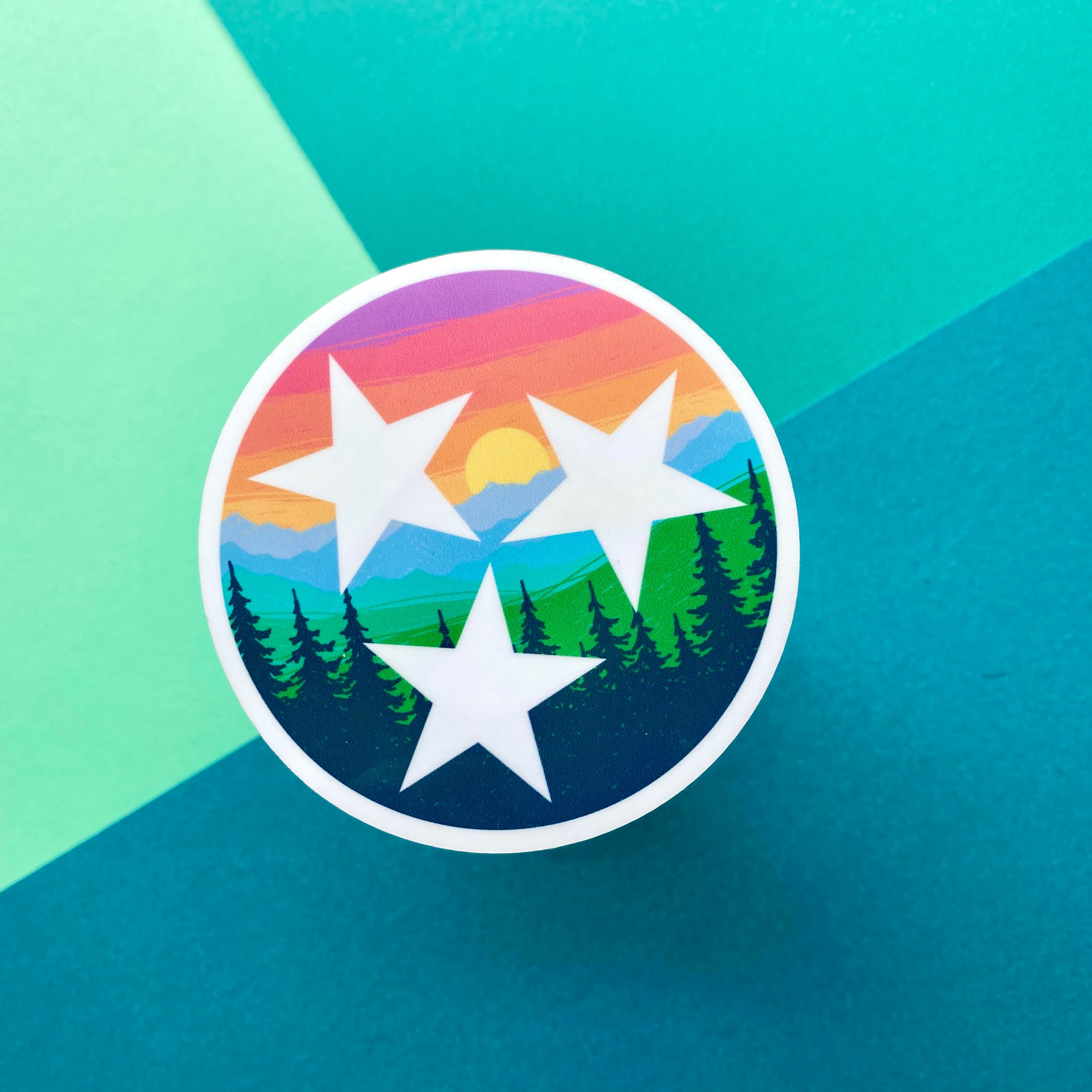 Tennessee Flag Sticker for Laptop TN Decal Car Tristar - Etsy