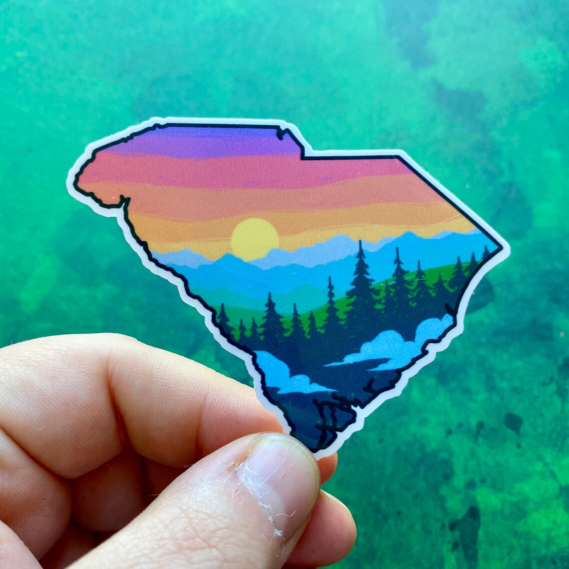 South Carolina Sticker for Laptop, SC Decal Car, Smoky Mountains ...
